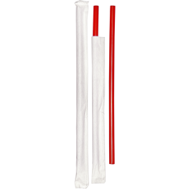 Milk Straw Wrapped 5.75in Red 24/500ct 4.5mm Diameter