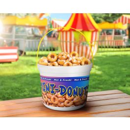 48oz Container Mini Donuts Design with Handle in White 130/cs