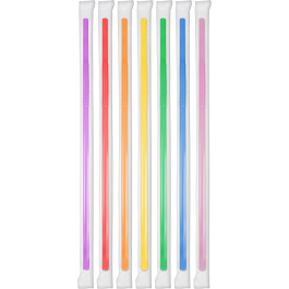 8.5in Individually Wrapped Kurly Straw in Assorted Neon Colors 16/125pk
