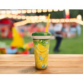 32oz Souvenir Cup Lemon Ice Design with Lid and Straw 200/cs