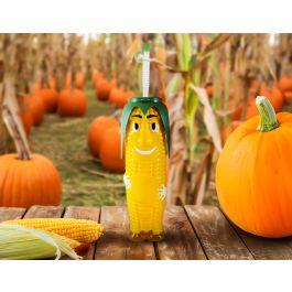 32oz Corn Cob Souvenir Cup Mr. corny Sr. with Lid And Straw 50/cs